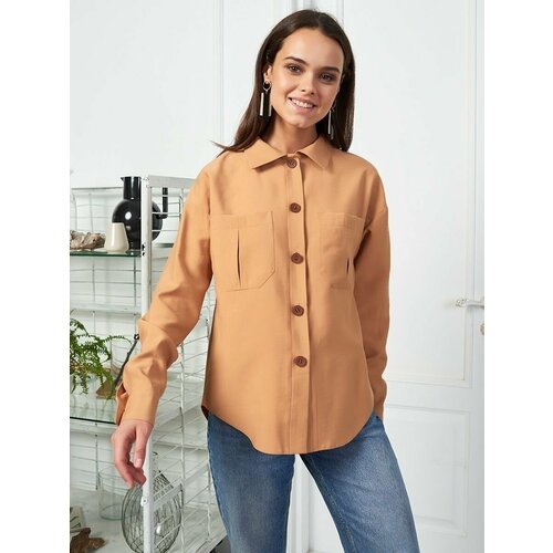 Рубашка VIAVILLE, размер 48/50, коричневый