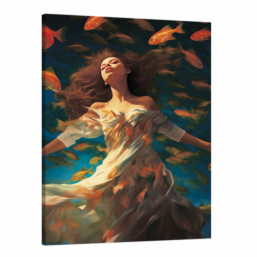 Интерьерная картина 50х70 "Девушка в воде"