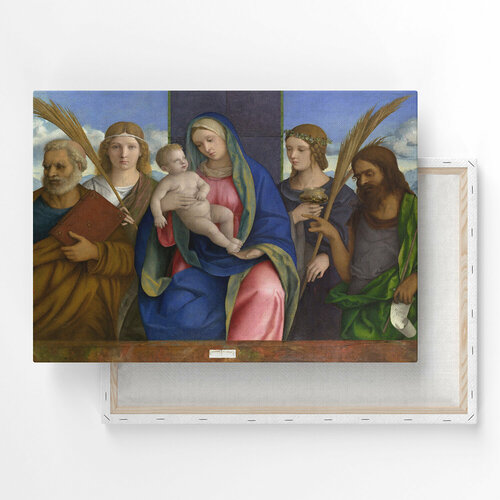Картина на холсте, репродукция / Джованни Беллини - Madonna and Child with Saints / Размер 30 x 40 см