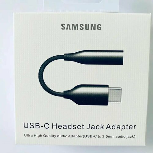 Адаптер Samsung USB-C Headset Jack Adapter USB Type-C to 3.5mm Переходник для Наушников Черный Коробка