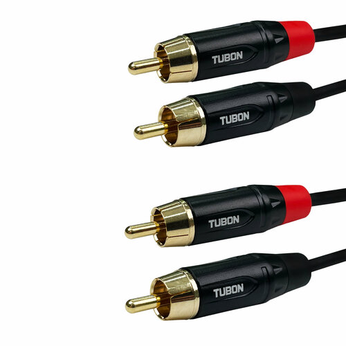 Кабель TUBON Аудио 2 x RCA (M) Male - 2 x RCA (M) Male / Тюльпаны / Колокольчики OD4.0 R003 10м