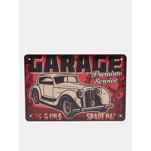 Винтажные жестяные таблички "Garage" Цвет Бежевый меланж