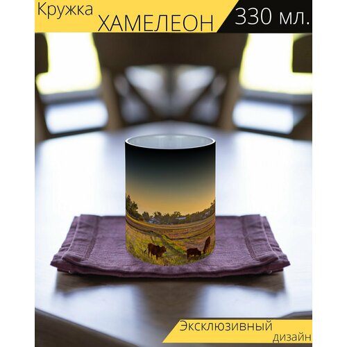 Кружка хамелеон с принтом "Король, целовать, область" 330 мл.