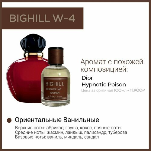 Премиальный селективный парфюм Bighill W-4 (Hypnotic Poison Christian Dior)