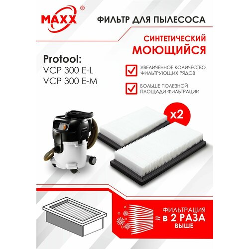 Фильтр синтетический 2 шт. моющийся для пылесосов Protool VCP 300 E