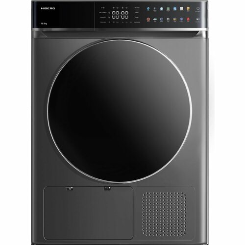 Сушильная машина HIBERG HDQ11 – 10 SD, с тепловым насосом, загрузка 10 кг, электронное управление, цвет темно-серый,
