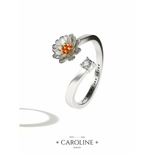 Кольцо-кулон Caroline Jewelry, лунный камень, кристалл, безразмерное, серебряный