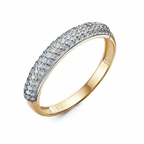 Кольцо Diamant online, красное золото, 585 проба, фианит, размер 16.5, бесцветный