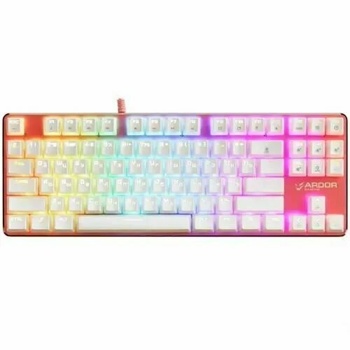 Игровая механическая клавиатура ARDOR GAMING Blade PRO, Kailh Red, 87 клавиш, RGB, проводная, розовая.