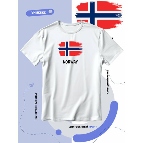 Футболка SMAIL-P с флагом Норвегии-Norway, размер XXL, белый