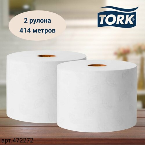 Туалетная бумага Tork SmartOne Advanced, в рулонах, система T8, 207 м, 2 сл, 1217 листов, белая, 2 рулона (арт: 472272)