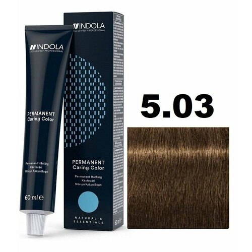 Indola Permanent Caring Color Крем-краска для волос 5/03 светлый коричневый натуральный золотистый 60мл