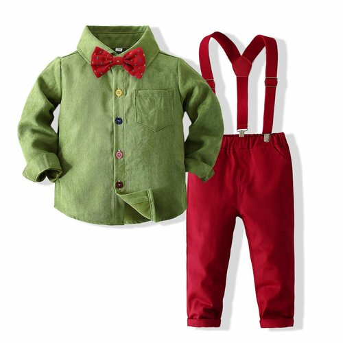 Комплект одежды , размер 100, красный, зеленый