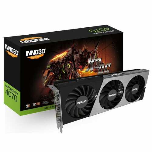 Видеокарта INNO3D RTX 4070 X3 OC//RTX4070, HDMI, DP*3, 12G, D6X (N40703-126XX-185252L)