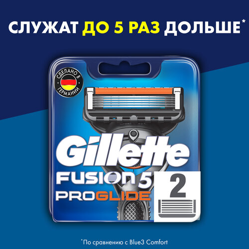 GILLETTE Fusion 5 ProGlide Сменные кассеты для бритья с 5 лезвиями, мужские, 2 шт