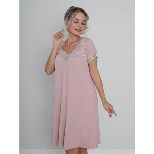 Сорочка  Текстильный Край, размер 58, розовый, пыльная роза