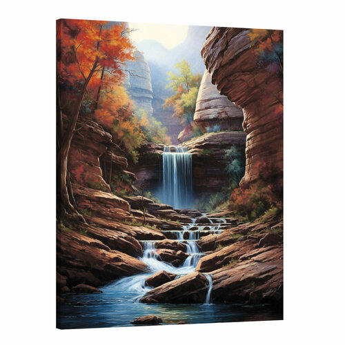 Интерьерная картина 50х70 "Стихия водопада"