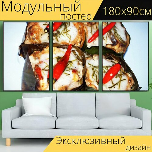 Модульный постер "Тайский, еда, блюдо" 180 x 90 см. для интерьера