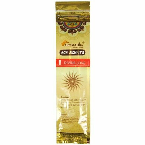 Ace Scents DIVINE LOVE Natural Masala Incense Sticks, Aromatika (божественная любовь натуральные ароматические палочки, Ароматика), 20 палочек.