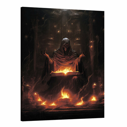 Интерьерная картина 50х70 "Гримуар: темные ритуалы"