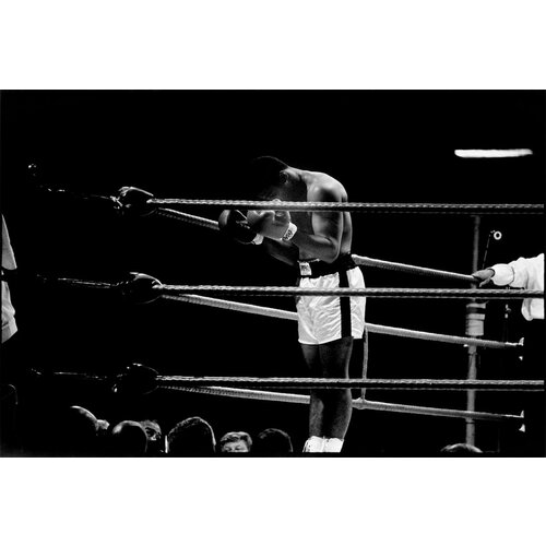 Плакат, постер Мухаммед Али, Muhammad Ali, боксерский ринг на бумаге, размер 60х84см