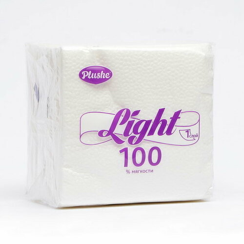 Салфетки бумажные Light белая/пастель, 1 cлой, 90 листов