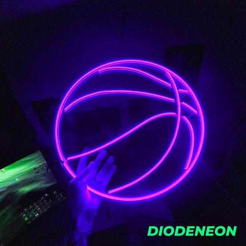 DIODENEON / Неоновый светильник, вывеска - Баскетбольный мяч, 39х42 см.