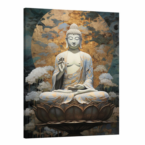 Интерьерная картина 50х70 "Будда и духовное равновесие"