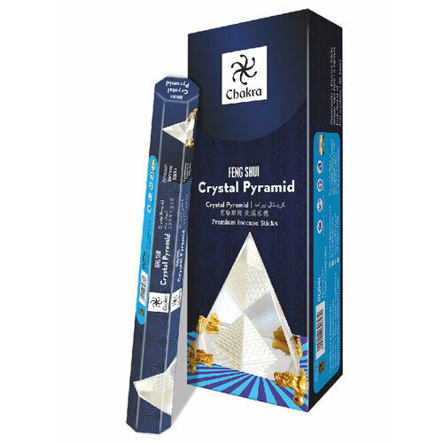 Chakra Feng Shui CRYSTAL PYRAMID Premium Incense Sticks, Zed Black (Чакра Фэн Шуй кристальная пирамида премиум благовония палочки, Зед Блэк), уп. 20 палочек.