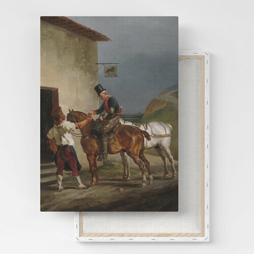 Картина на холсте, репродукция / The White Horse Tavern / Теодор Жерико / Размер 40 x 53 см