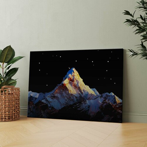 Картина на холсте (Эверест Вершина горы) 30x40 см. Интерьерная, на стену.