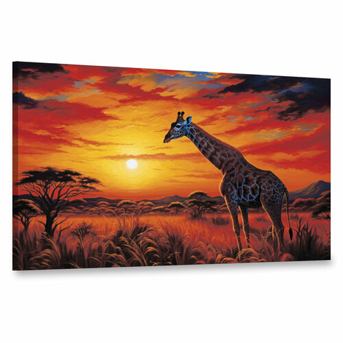 Интерьерная картина 100х60 "Жираф и его уголок"