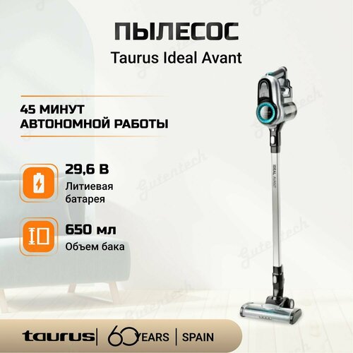 Пылесос вертикальный Taurus Ideal Avant / щетка turbo brush с подсветкой / циклонная система фильтрации / черно-стальной