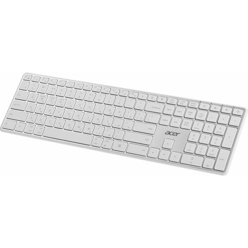 Клавиатура Acer OKR301, USB, Bluetooth/Радиоканал, белый + серебристый [zl. kbdee.015]