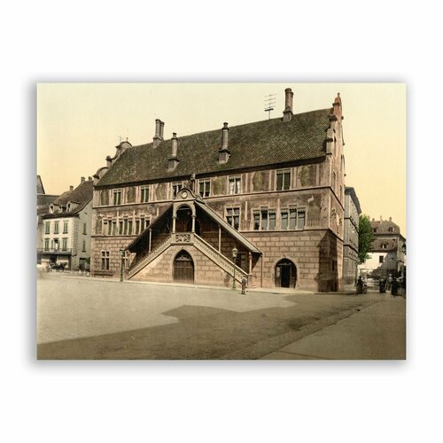 Постер, плакат на бумаге / Hotel de Ville, Mulhausen, Alsace Lorraine, Germany / Размер 30 x 40 см