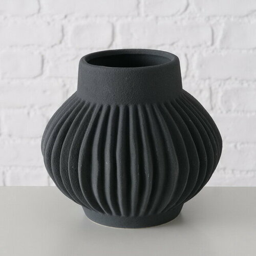 Boltze Керамическая ваза Лануарно 18 см черная 2028603