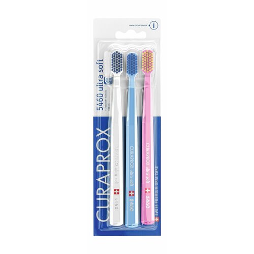 Набор из трех ультрамягких зубных щеток / Curaprox Toothbrush 5460 Ultra Soft