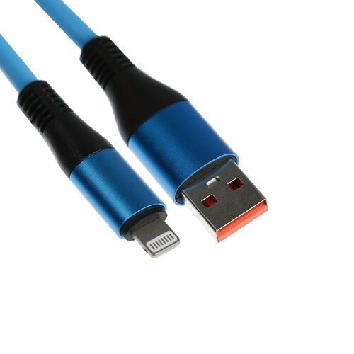 Кабель Lightning - USB, 5 A, оплётка TPE, утолщенный, 1 метр, синий (комплект из 7 шт)