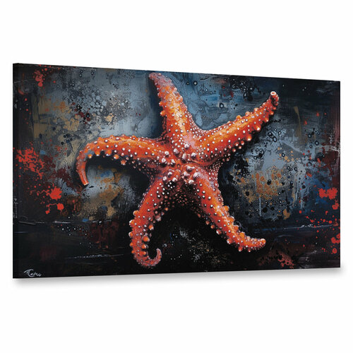Интерьерная картина 100х60 "Морская звезда в сказочных волнах"