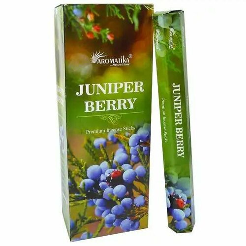 Premium Incense Sticks JUNIPER BERRY, Aromatika (Премиум ароматические палочки можжевельник, Ароматика), шестигранник, 20 г.