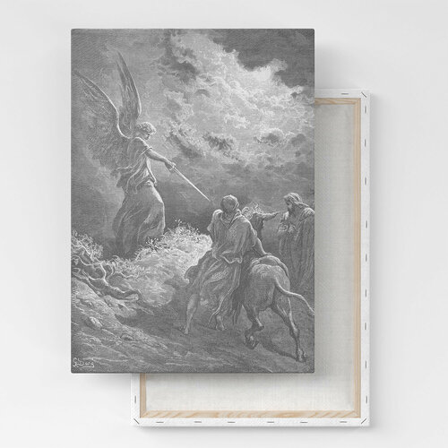 Картина на холсте, репродукция / An Angel Appears to Balaam / Гюстав Доре / Размер 40 x 53 см
