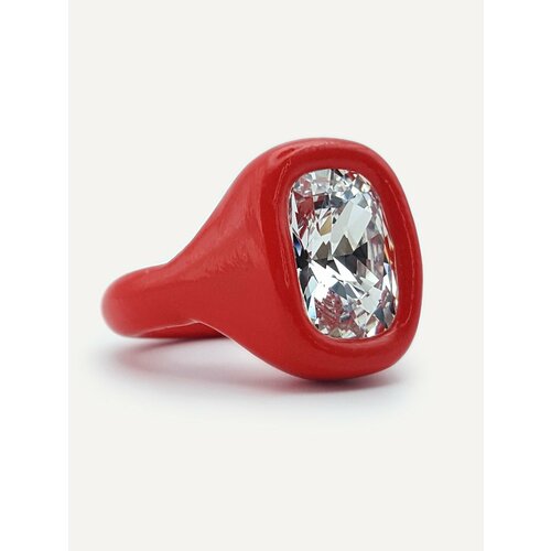 Кольцо Otevgeni, кристаллы Swarovski, размер 16.5, красный, белый