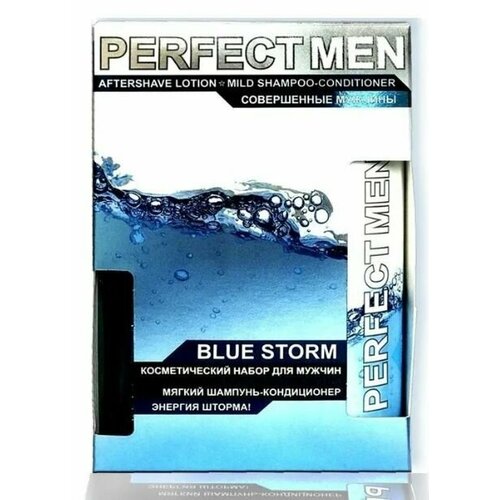 Perfect Men Подарочный набор Blue Storm, Шампунь-кондиционер для волос 250 мл + лосьон после бритья 100 мл