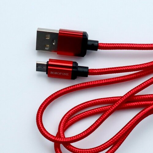 Кабель Borofone BX87 Sharp USB - microUSB, 1 м, красный