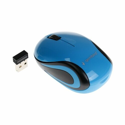 Мышь Gembird MUSW-620, беспроводная, оптическая, 1200 dpi, 1хAAA, USB, синяя (комплект из 3 шт)