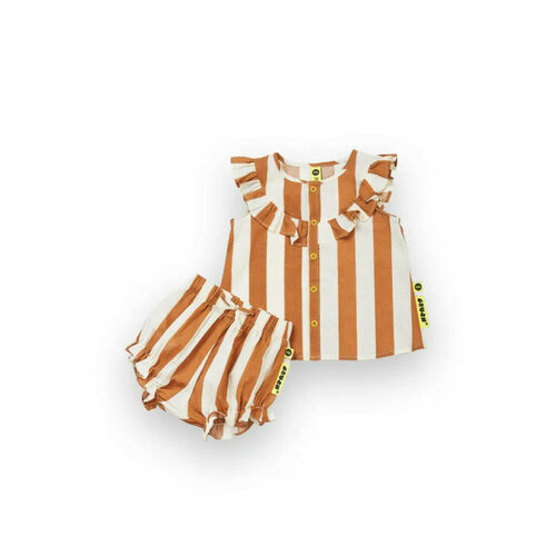 Комплект одежды Happy Baby, размер 62-68, коричневый, белый