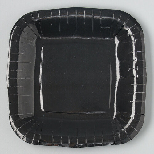 Тарелка бумажная квадратная "черная", квадратная, 16,5х16,5 см (комплект из 100 шт)