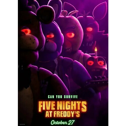 Плакат, постер Five Nights at Freddys, 2023. Пять ночей с Фредди на холсте, размер 60х84см