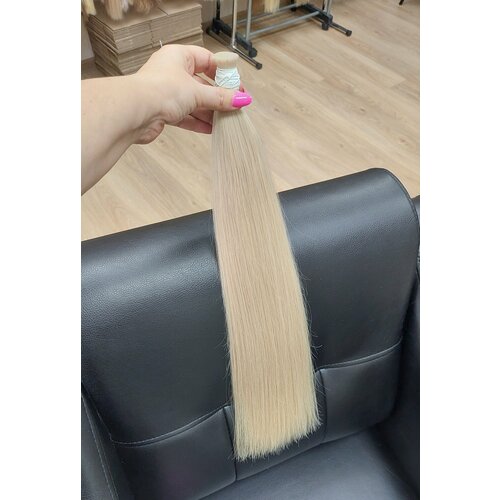 Натуральные волосы для наращивания 50см, 100г, блонд премиального качества