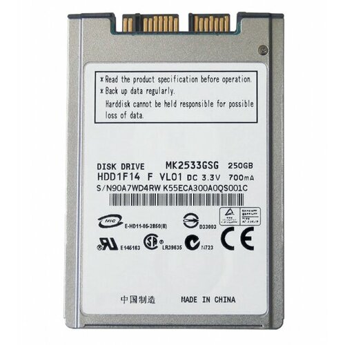 Жесткий диск Toshiba MK2533GSG 250Gb 5400 SATAII 1,8" HDD